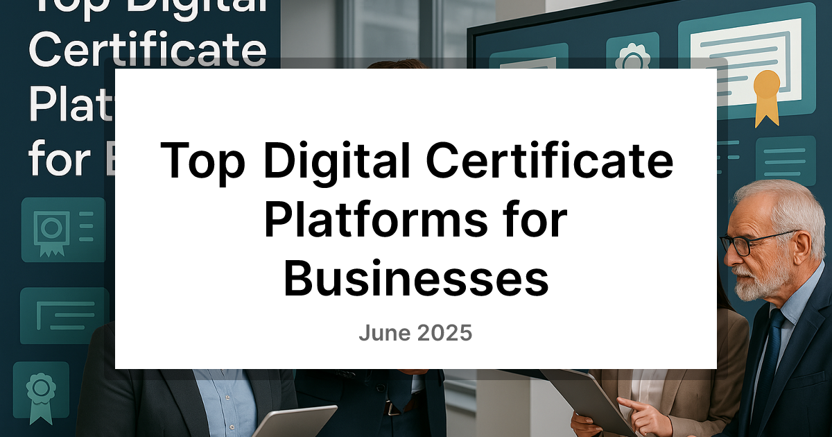 Top Digital Certificate Platforms for Businesses